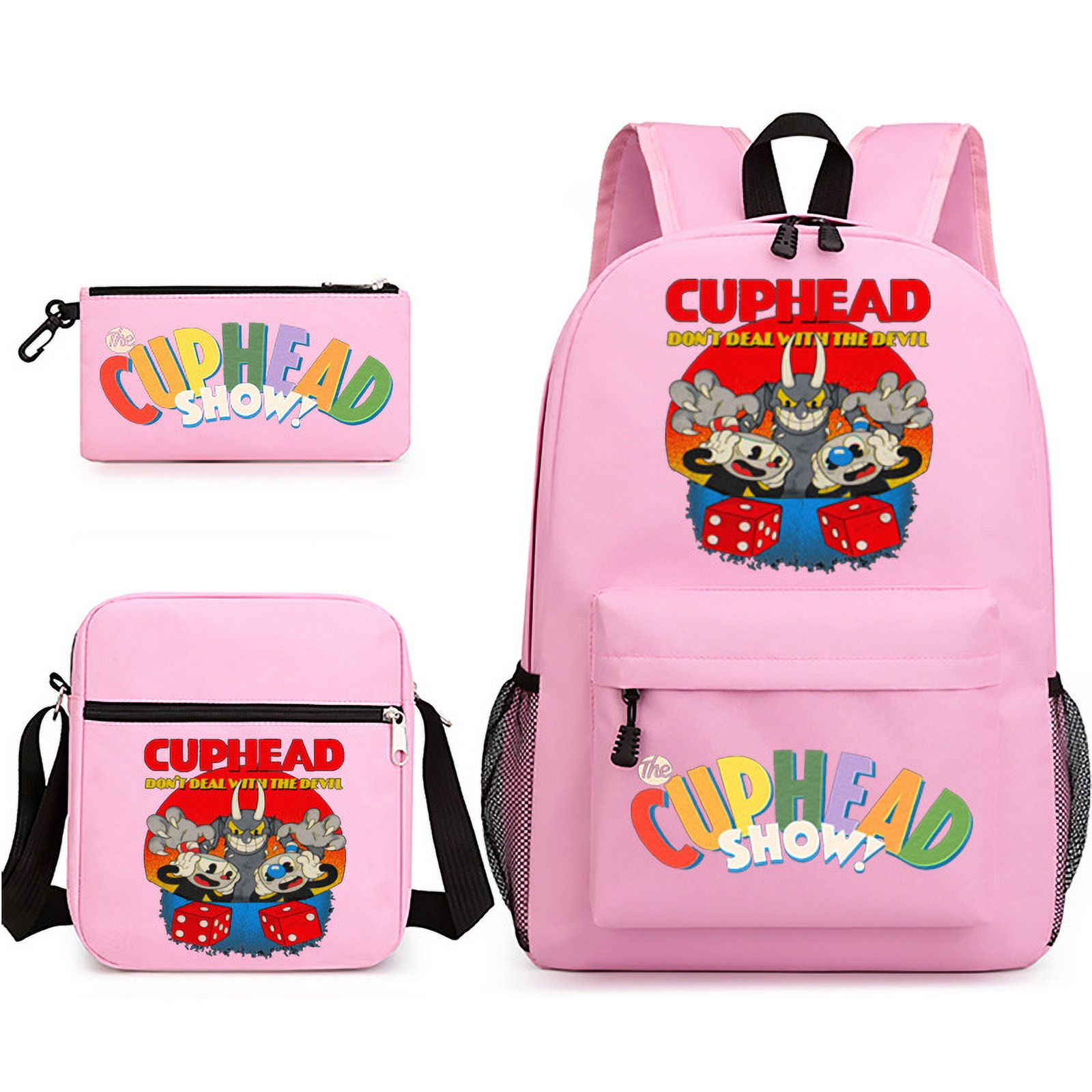 Cuphead Anime Backpack Set 3 Pieces with Shoulder Bag and Pencil Case ...