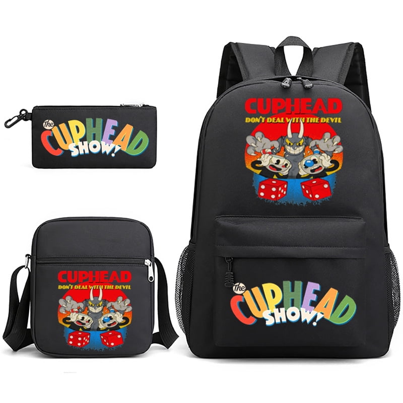 Cuphead Anime Backpack Set 3 Pieces Shoulder Bag and Pencil Case for ...