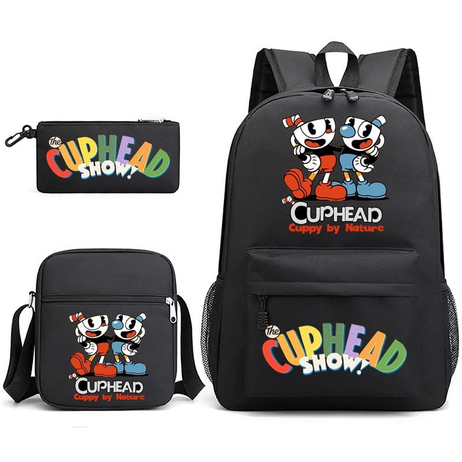 Cuphead Anime Backpack Set 3 Pieces with Shoulder Bag and Pencil Case ...