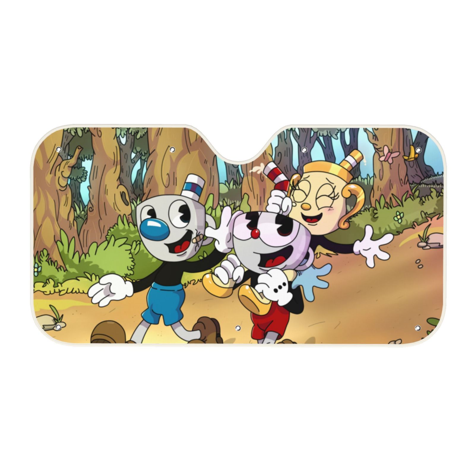 Cuphead Brother Mugman Foldable Car Windshield Sunshade Vehicle ...