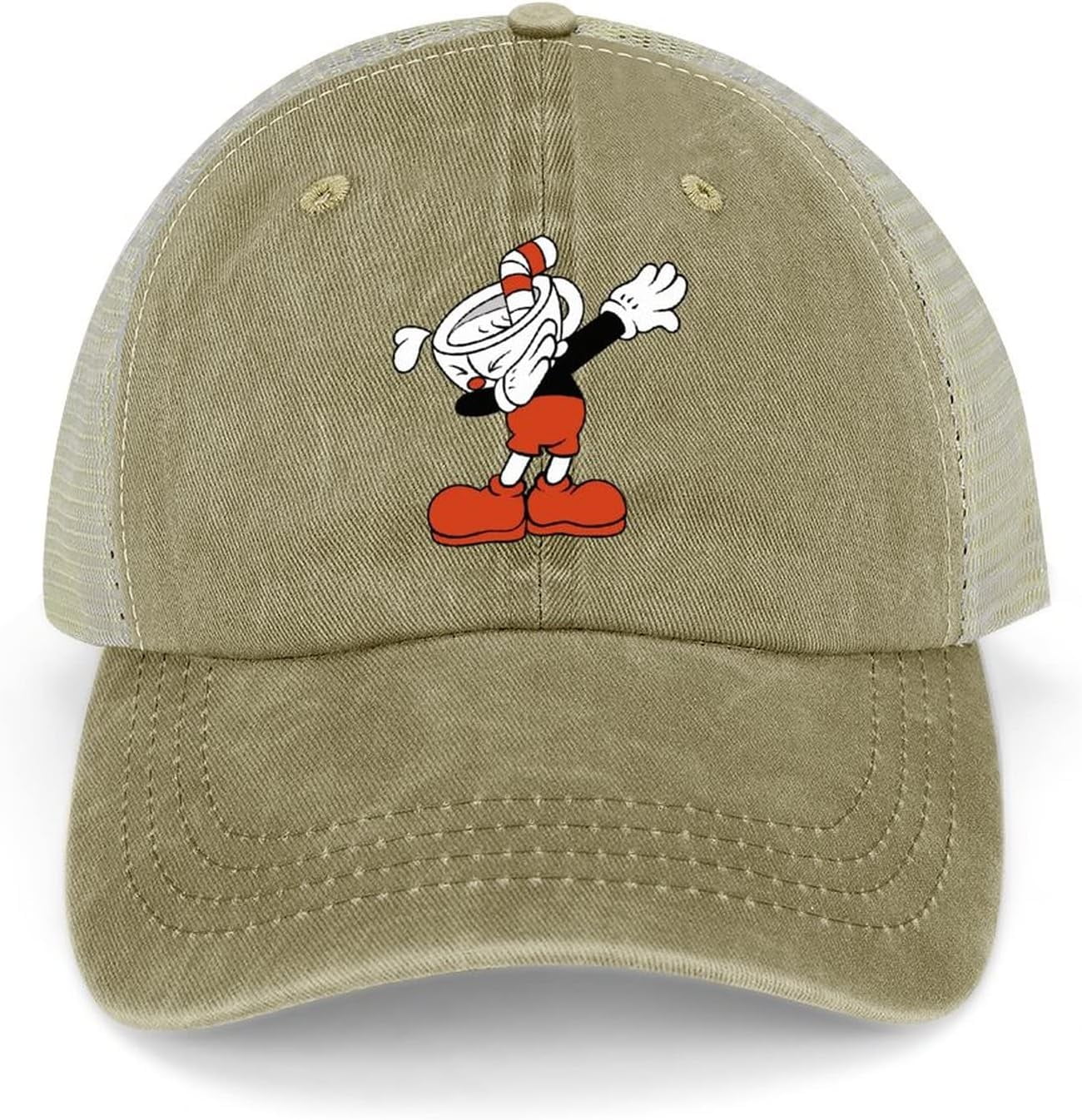 Cuphead Cap Casual Adult Baseball Cap Adjustable Hollow Denim Hats ...