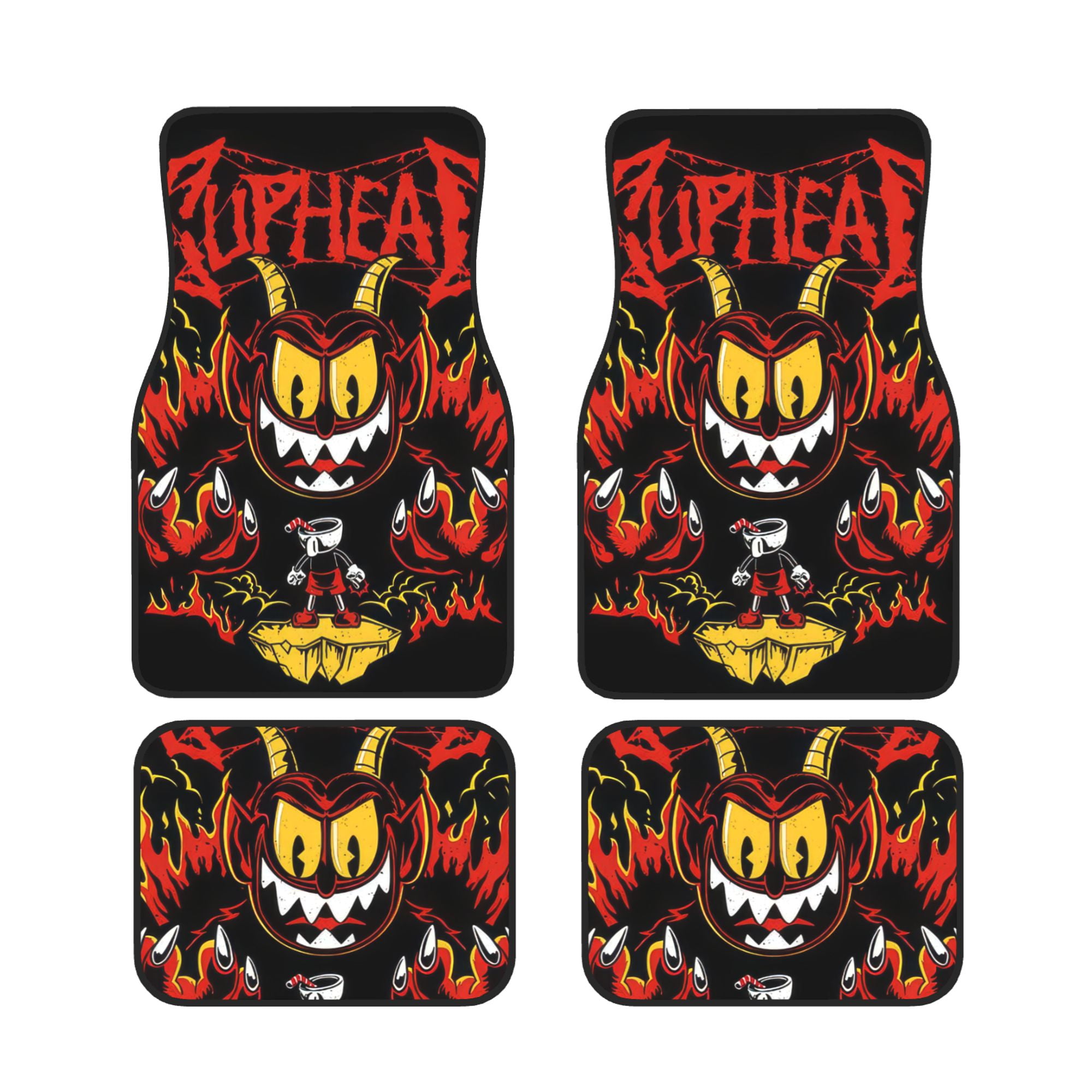 Cup-Head Car Floor Mats for Front and Rear Foot Pads Car Accessories ...