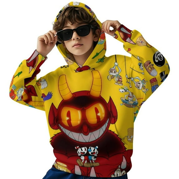 Cuphead Cartoon Children's Hoodies Sweatshirt Girls Hooded Boys Hoody ...