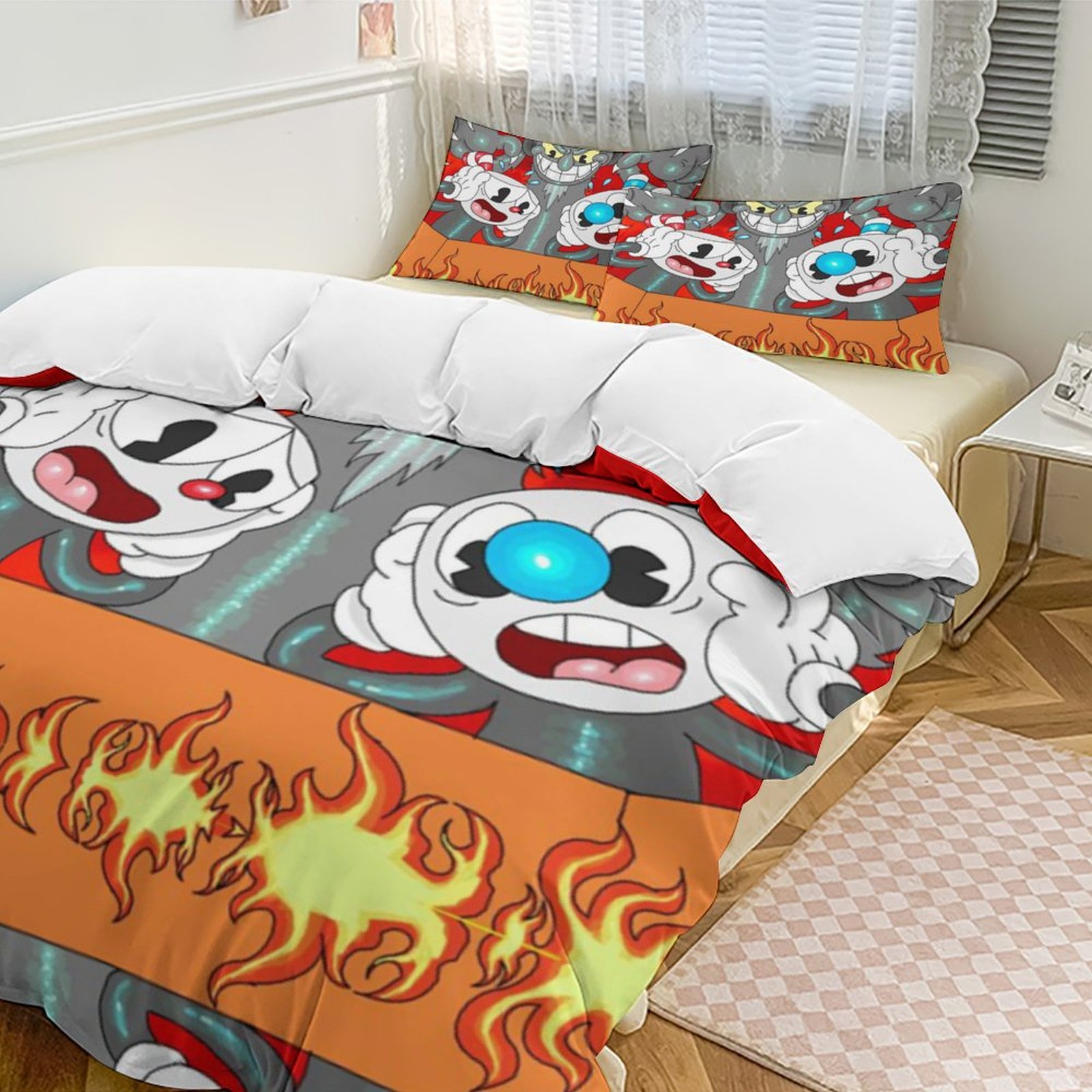 Cuphead The Devil 13 Three Piece Duvet Cover Set: Duvet Cover 3 Piece ...