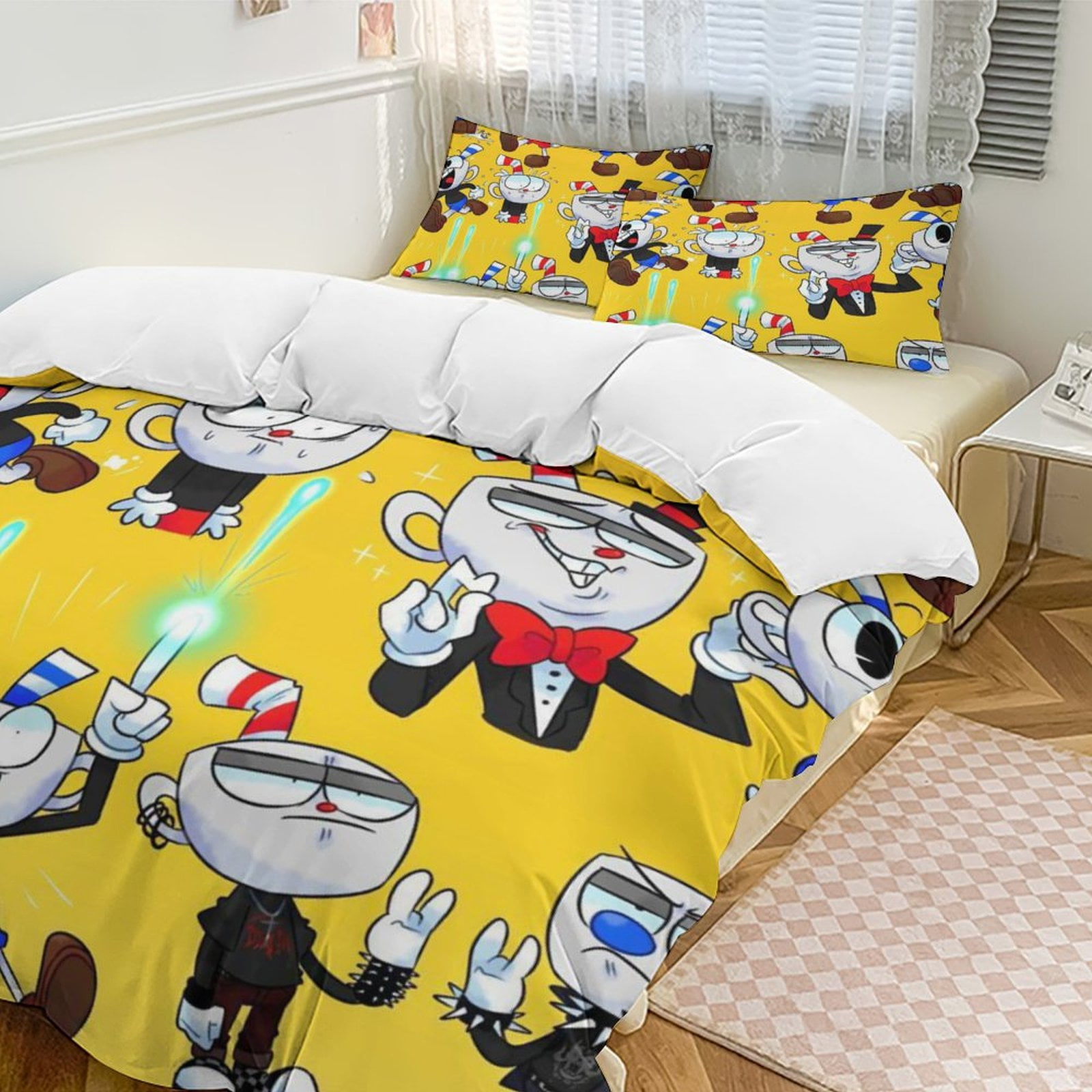 Cuphead The Devil 21 Three Piece Duvet Cover Set: Duvet Cover 3 Piece ...