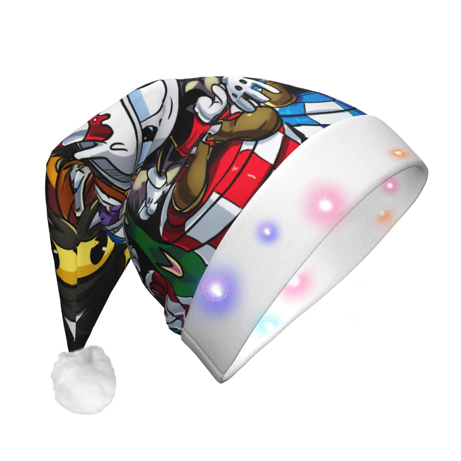 Cuphead-Devil-Mugman Adult Light Up Santa Hat Led Christmas Hat Funny ...