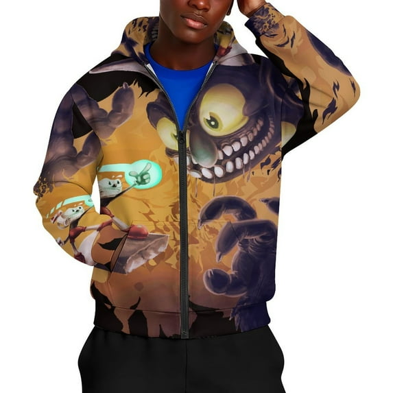 Cuphead Devil Teen Sweatshirts Zipper Hoodies Jacket Coat With Pockets ...