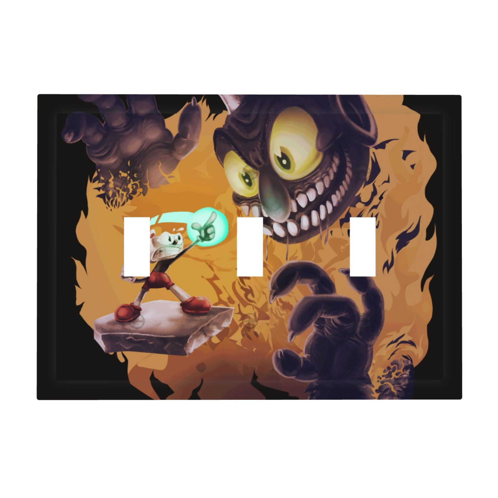Cuphead Devil Wall Plate Cover 3 Gang Toggle Decorative Light Switch ...