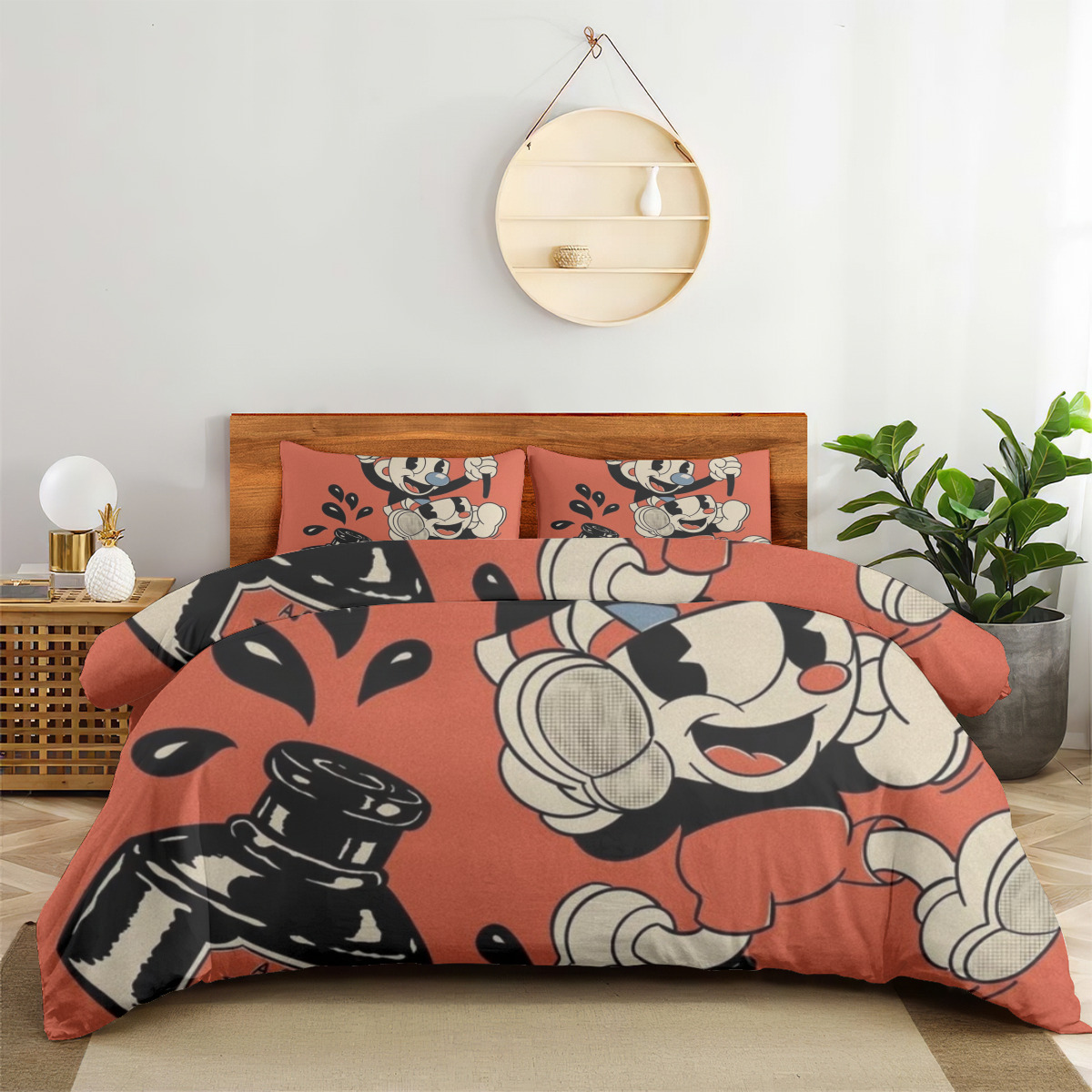 Cuphead Duvet Cover 3 Piece Bedding Set,Teen Cuphead Comfortable Cover ...