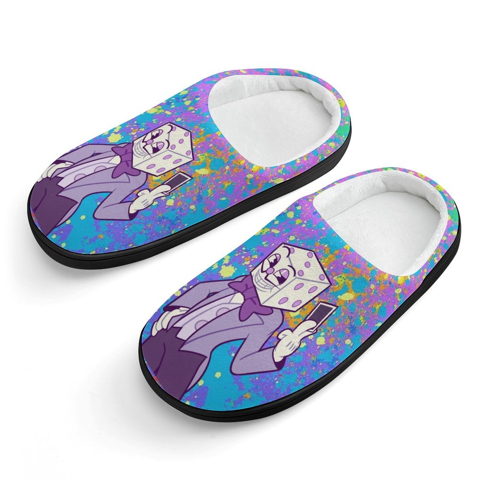 Cuphead Game Devil Kid's Cotton Slippers Winter Warm Soft Plush ...