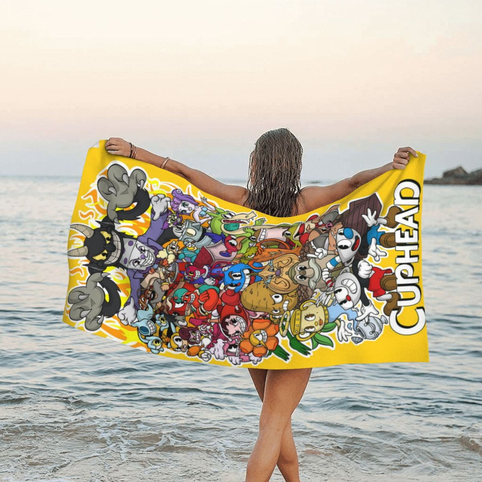 Cuphead Game Quick Dry Bath Towel Lightweight Soft Absorbent Beach ...