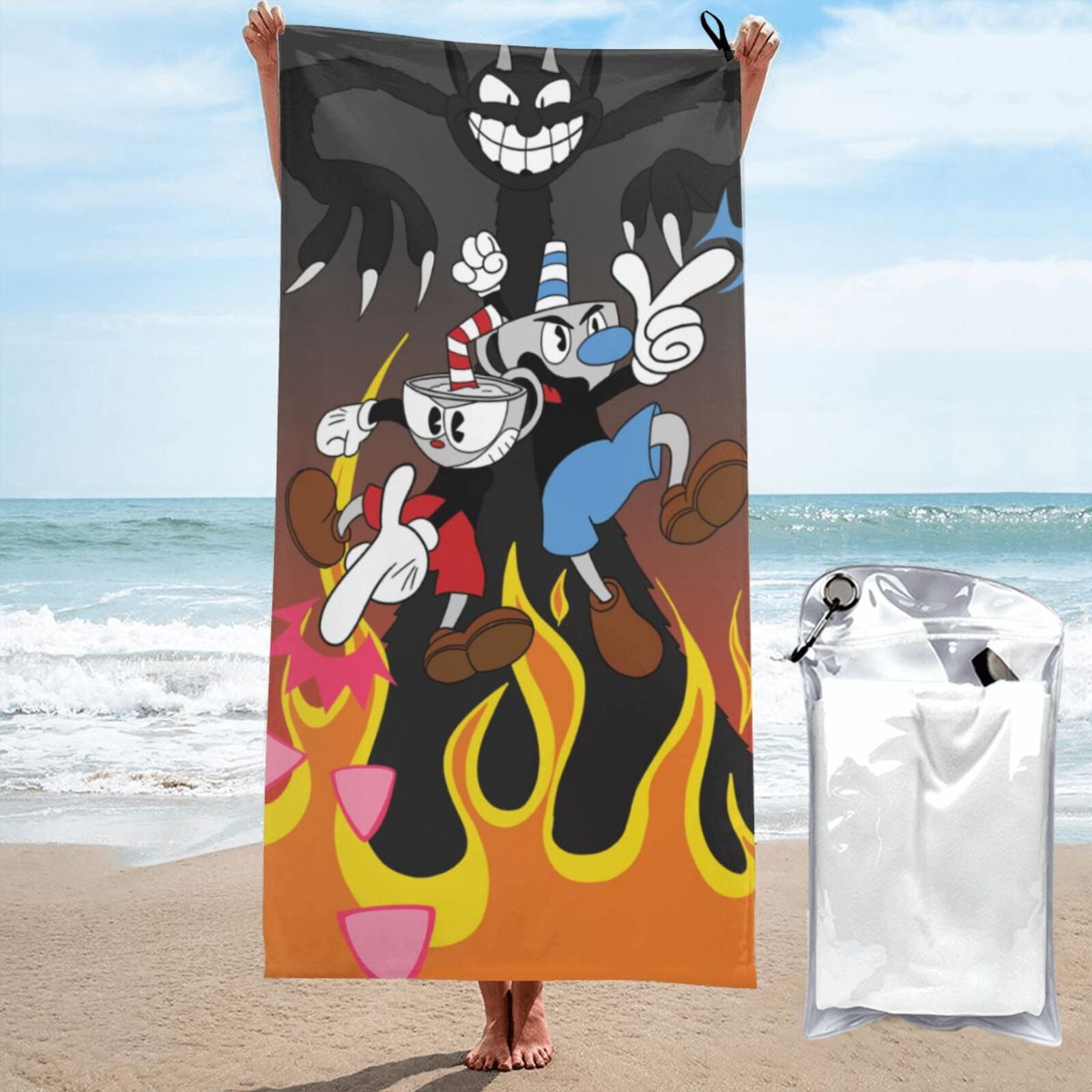 Cuphead Game Quick Dry Bath Towel Lightweight Soft Absorbent Beach ...