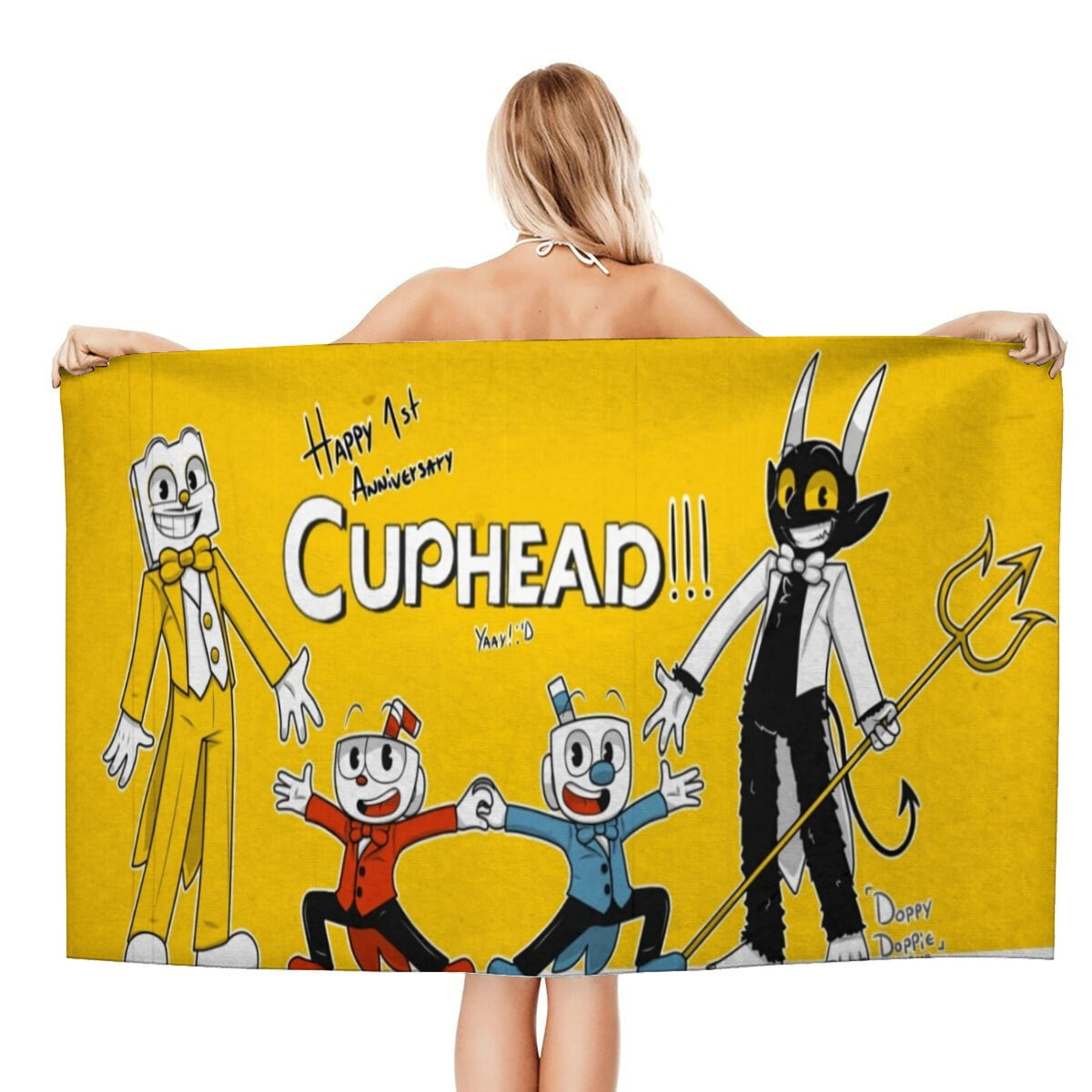 Cuphead Gifts Beach Towel for Women Girl Birthday Inspired Fan Bath ...