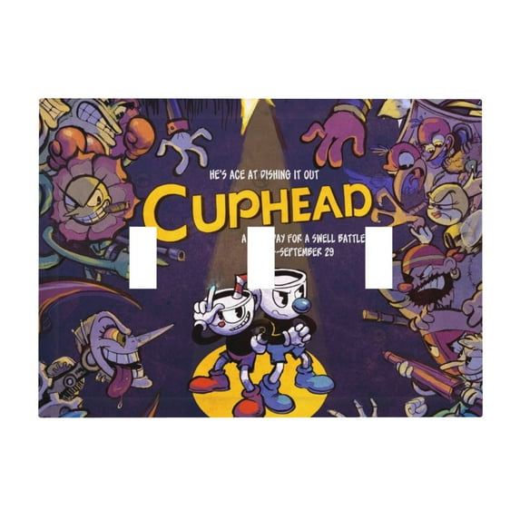 Cuphead Movie Wall Plate Cover 3 Gang Toggle Decorative Light Switch ...