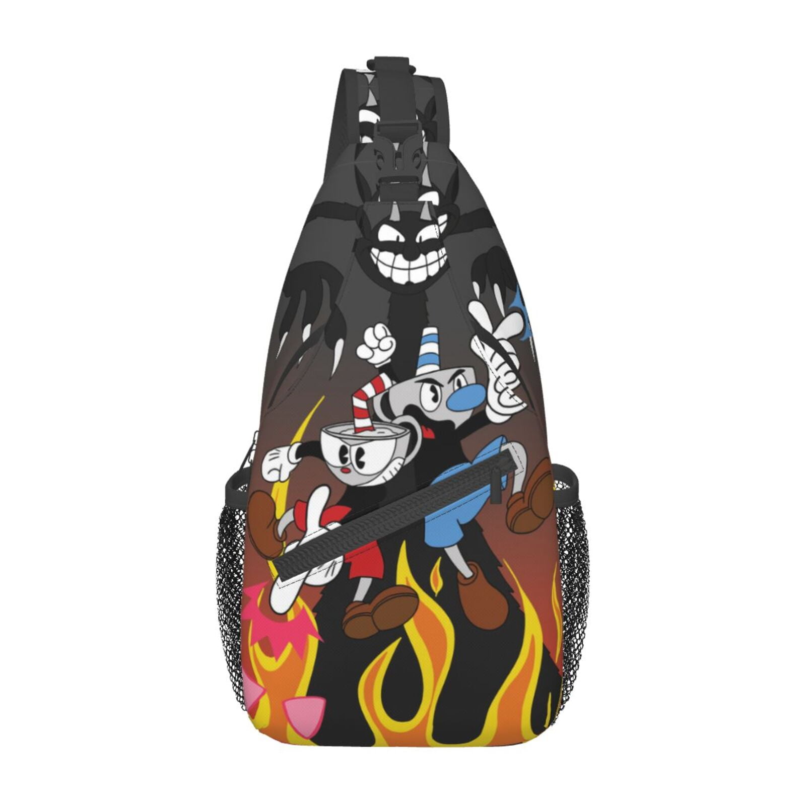 Cuphead Mugman Adjustable Sling Bag Cartoon Sling Backpack Crossbody ...