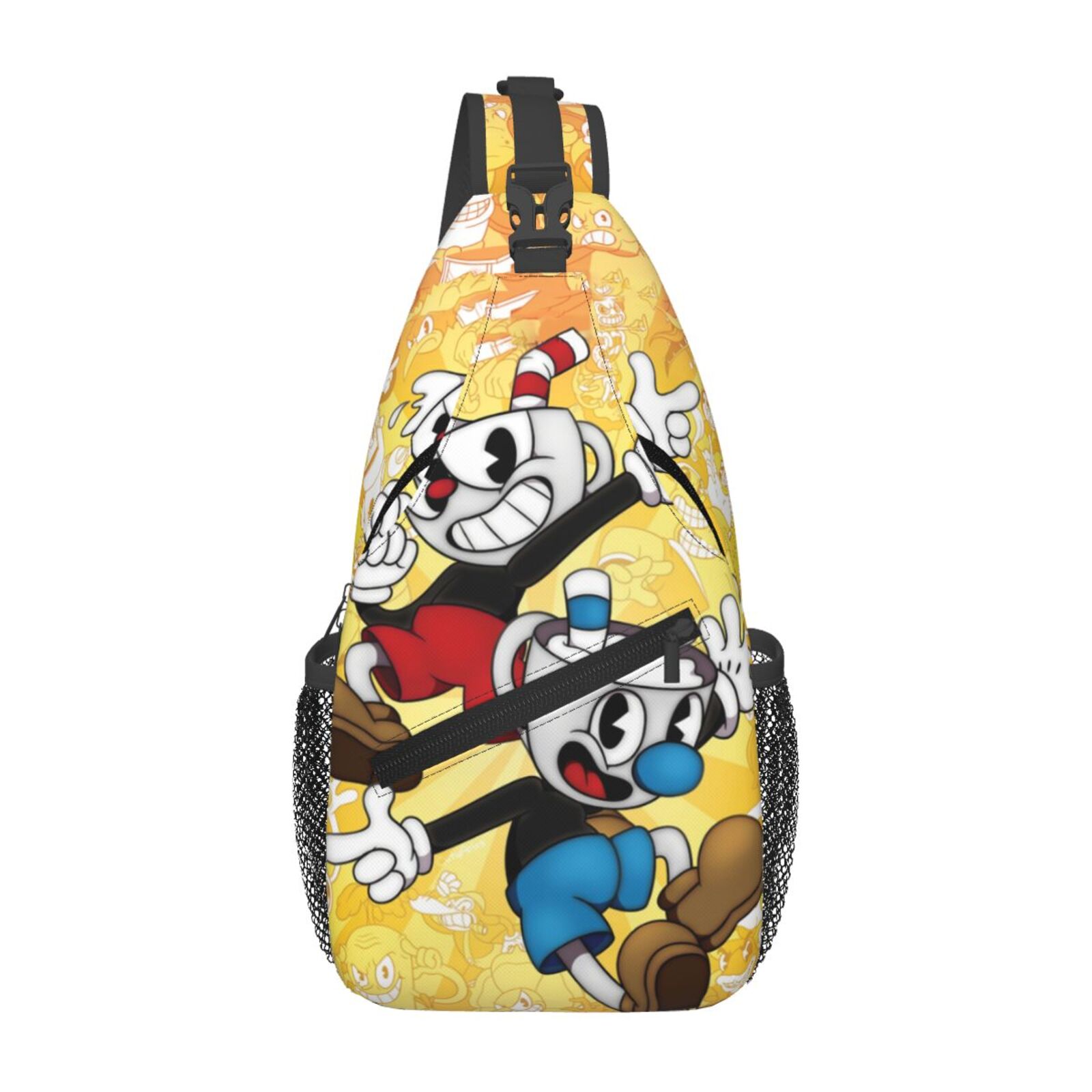 Cuphead Mugman Adjustable Sling Bag Cute Sling Backpack Crossbody Chest ...