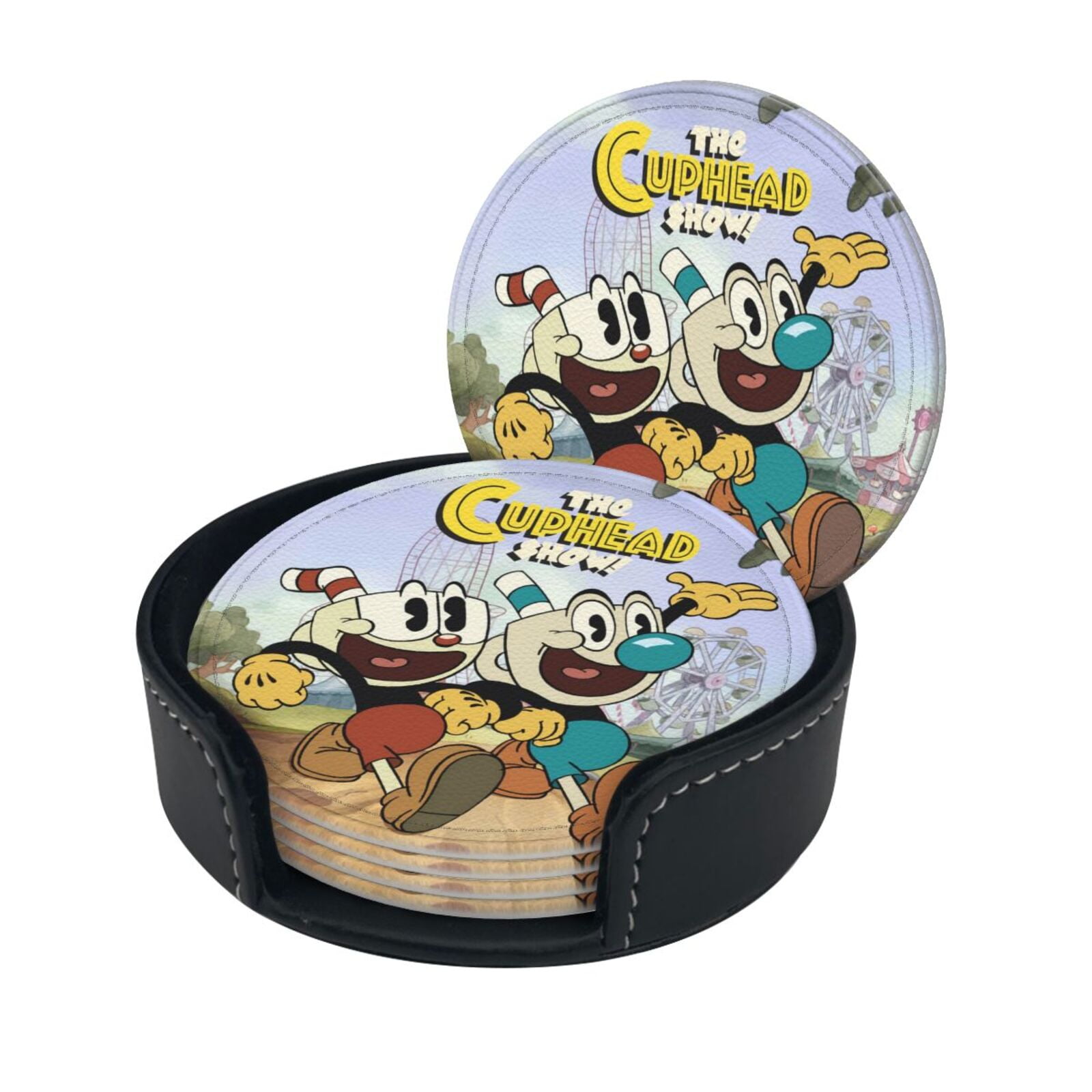 Cuphead Mugman Adventure Round Coaster Set Of 6 Tabletop Protection ...