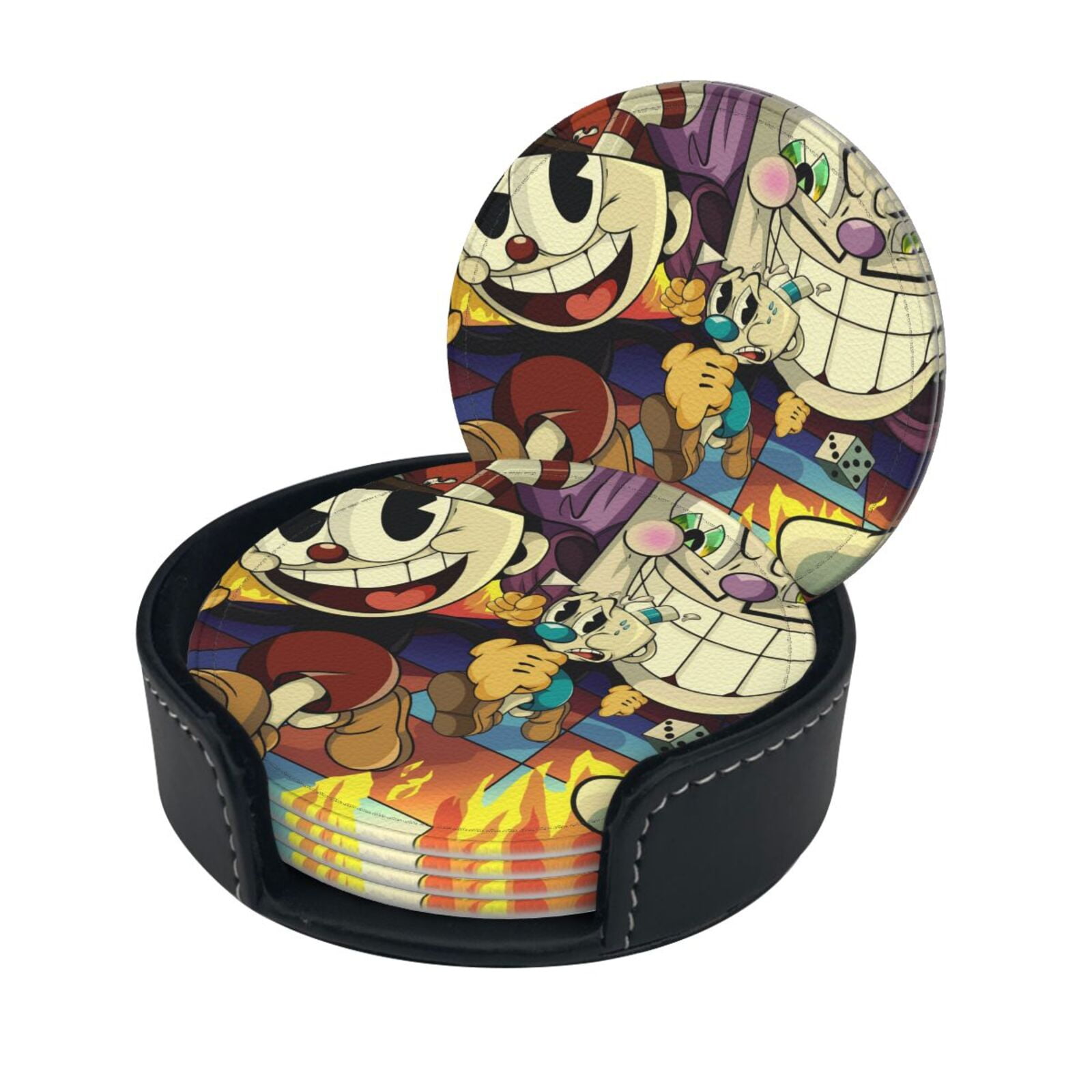 Cuphead Mugman Adventure Round Coaster Set Of 6 Tabletop Protection ...