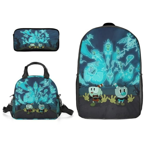 Cuphead Mugman Anime Backpack for Mens/Women Gifts Backpack with Lunch ...