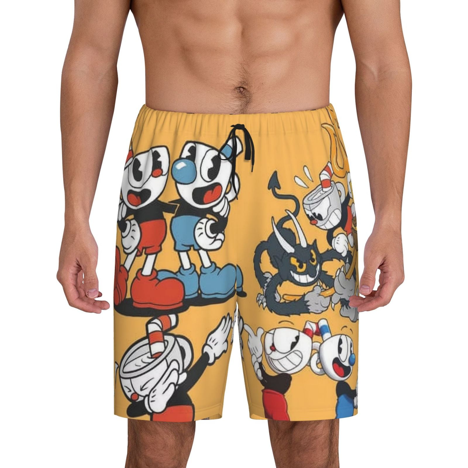 Cuphead Mugman Brothers Men's Short Pajama Pants Lightweight Daily ...