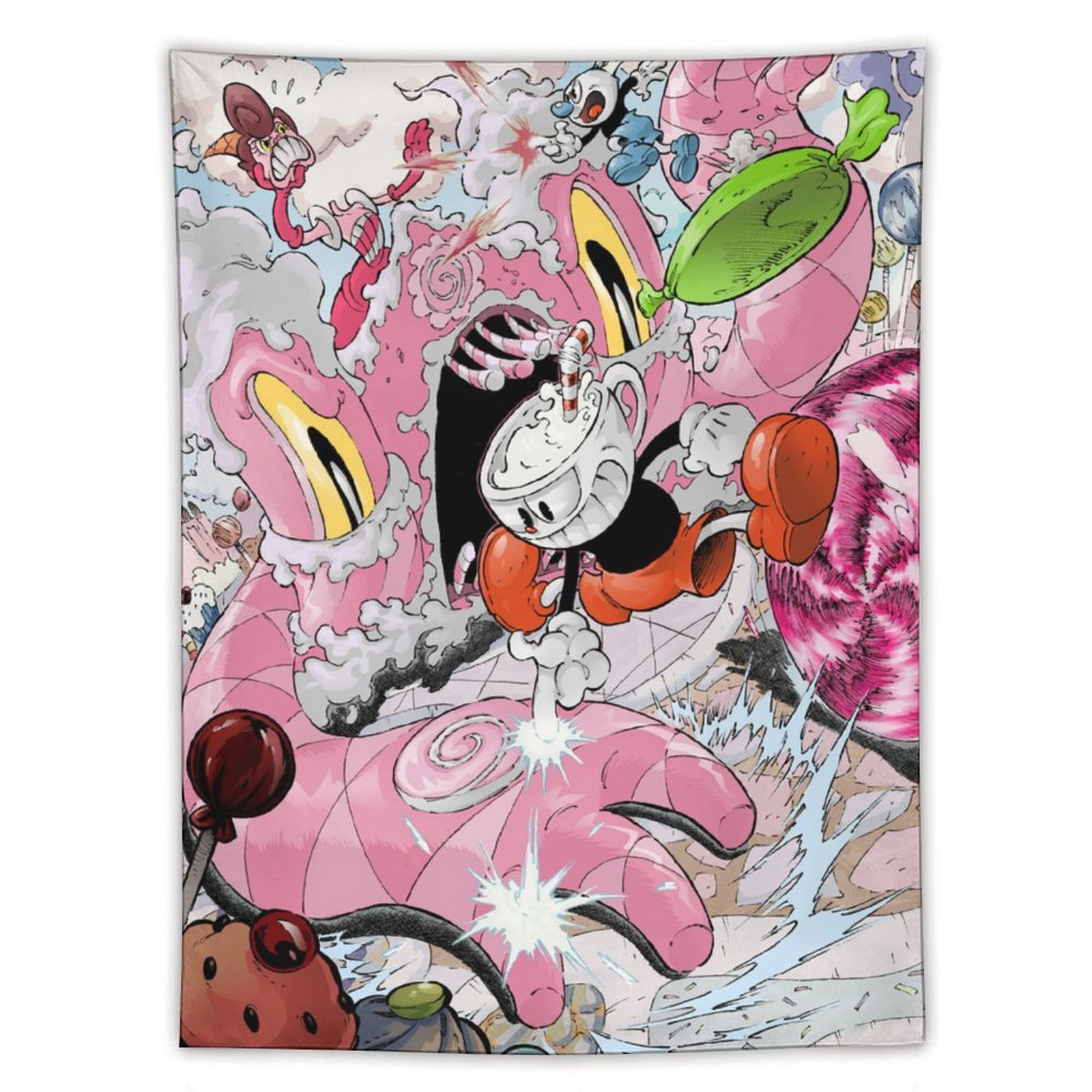 Cuphead Mugman Cartoon Tapestry Luxury Wall Hanging Tapestries ...