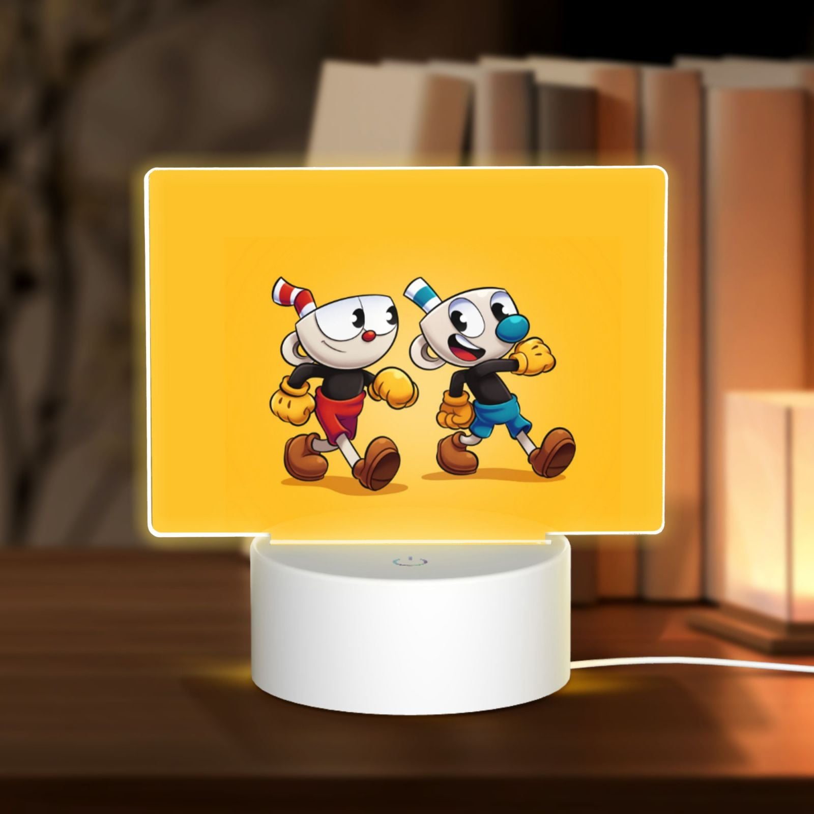 Cuphead Mugman Game Acrylic Night Light Adjustable 3 Light Modes USB ...