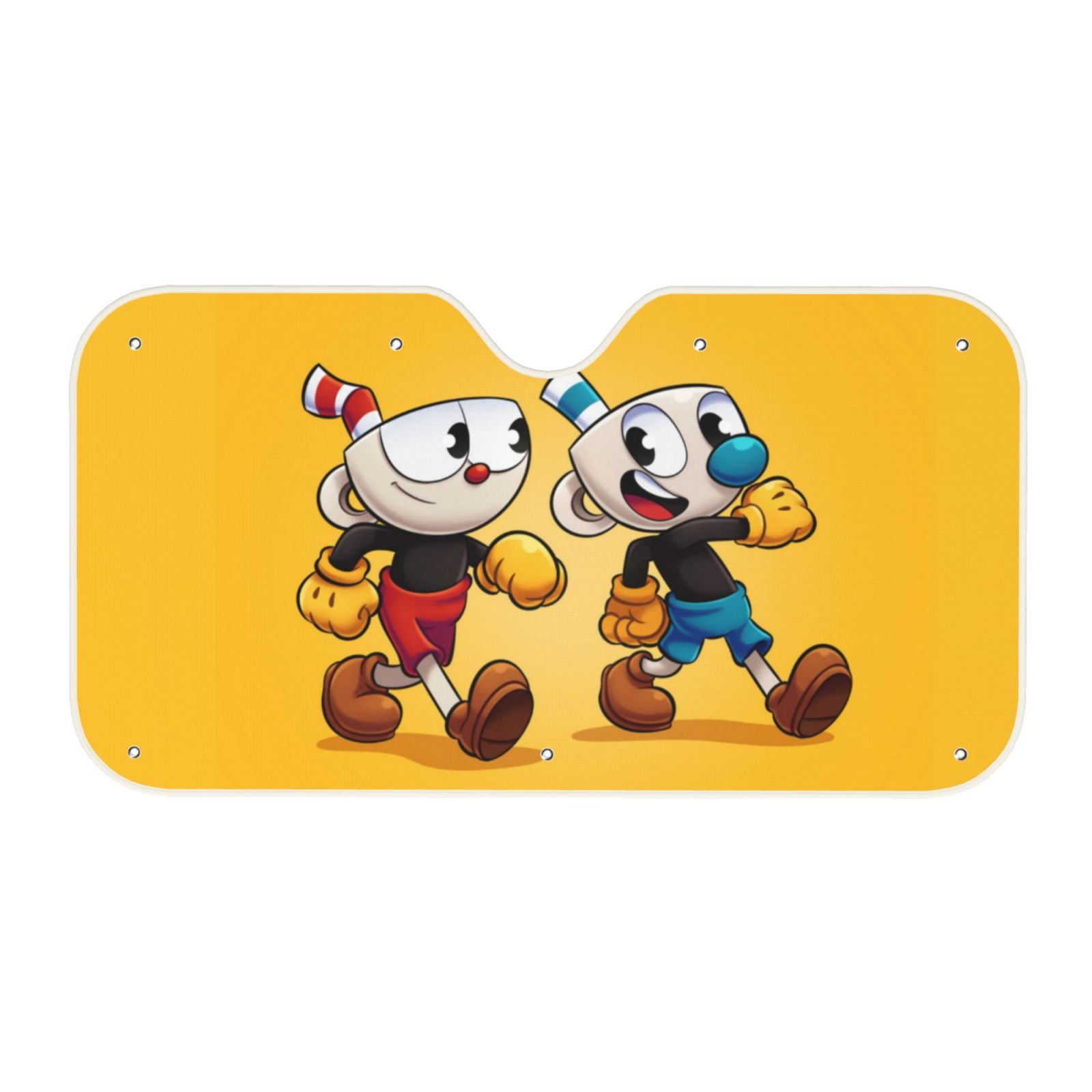 Cuphead Mugman Game Foldable Car Windshield Sunshade Vehicle Automotive ...