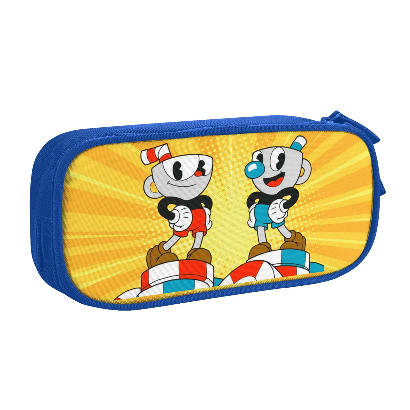 Cuphead Mugman Game Pencilcase Large Capacity Pencase Double-layer Pen ...