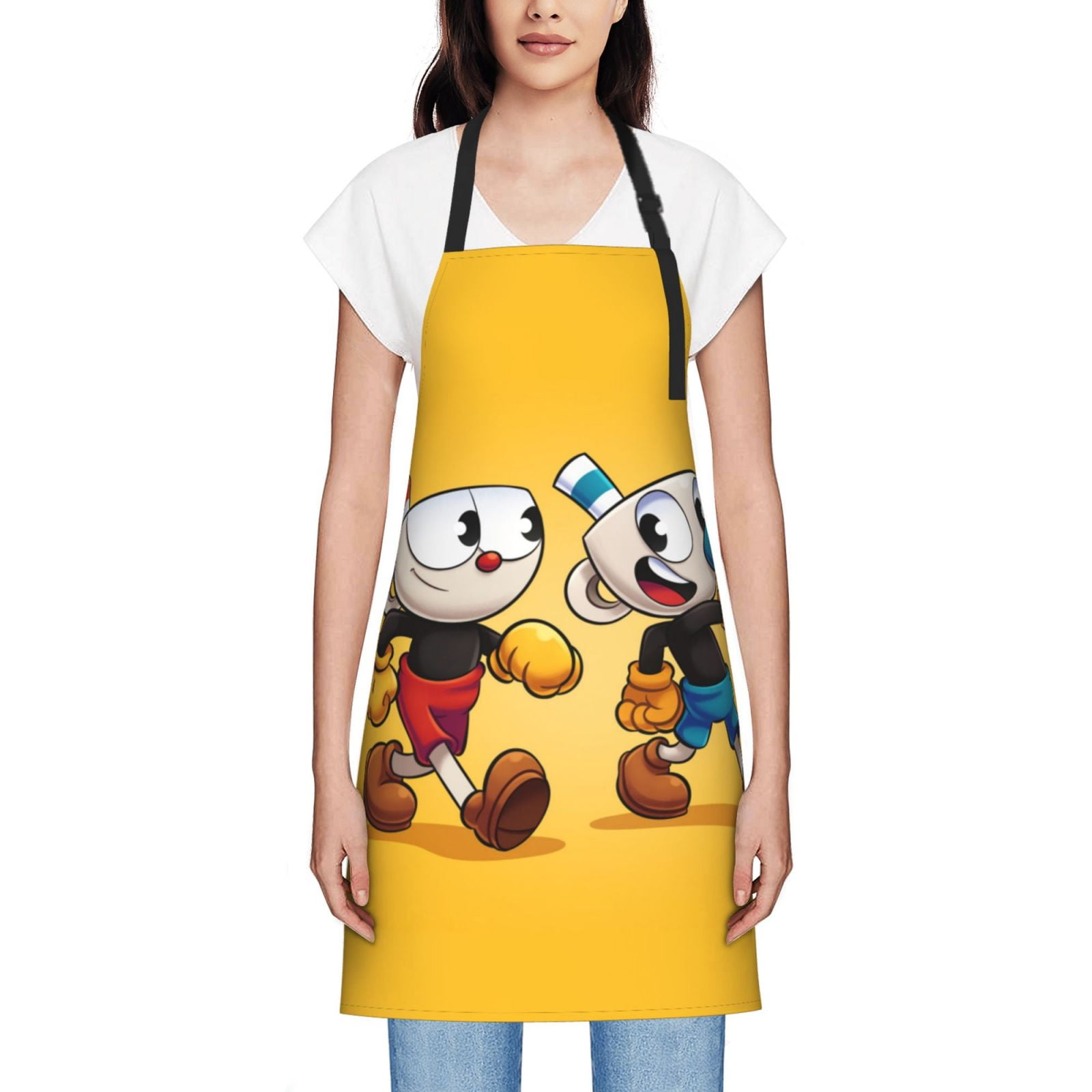 Cuphead Mugman Game Waterproof Apron Home Decoration For Kitchen ...