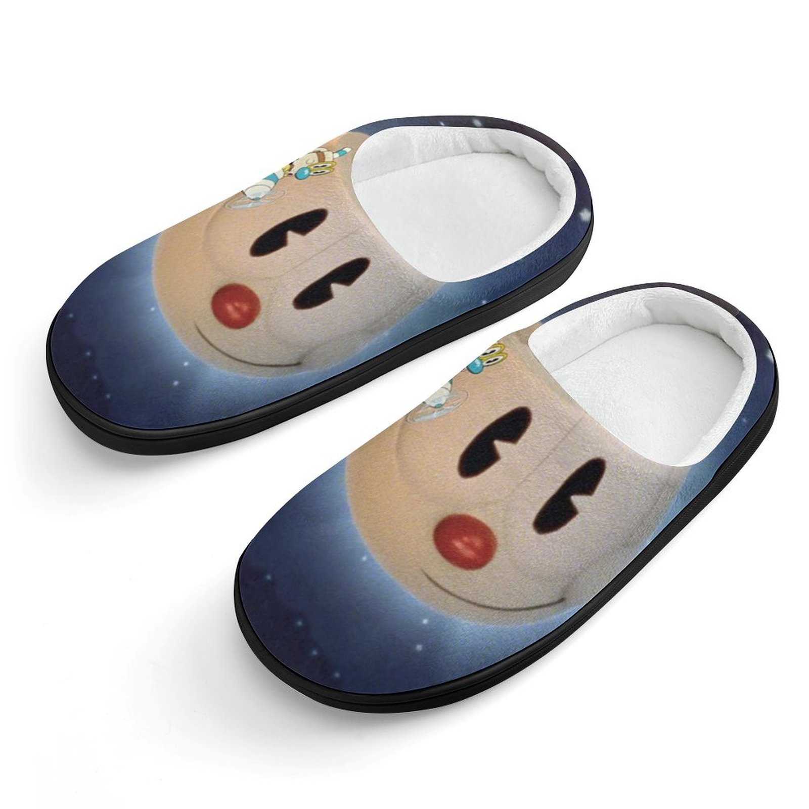 Cuphead Mugman Kid's Cotton Slippers Winter Warm Soft Plush Slippers ...