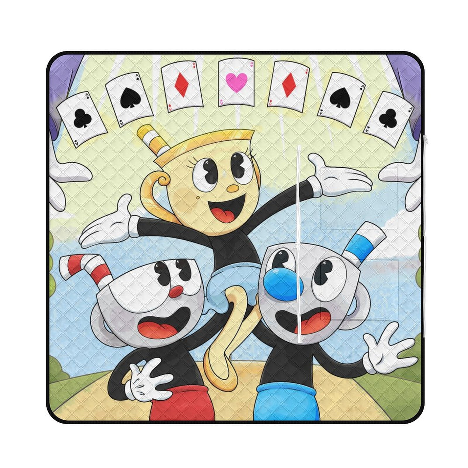 Cuphead Mugman Ms. Chalice Picnic Mat Sandproof Waterproof Foldable ...