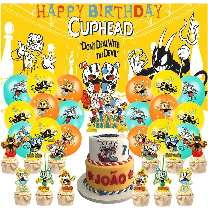 Cuphead Party Decor Decorations Birthday Set for Kids Supplies Kit ...