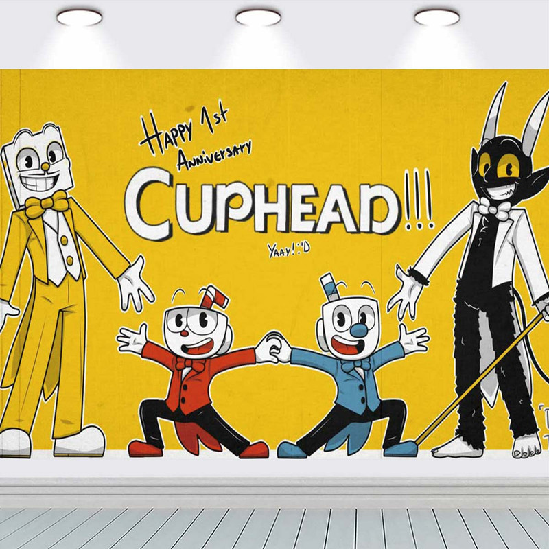 Cuphead Party Supplies Backdrop Banner Poster Birthday Decorations ...