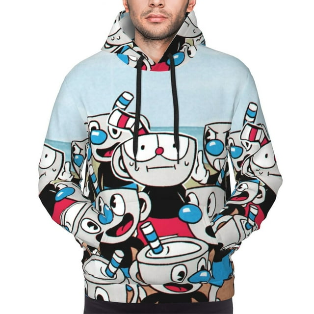 Cuphead Pattern Sweatshirt For Mens Fashion Hoodies Pullover Athletic ...