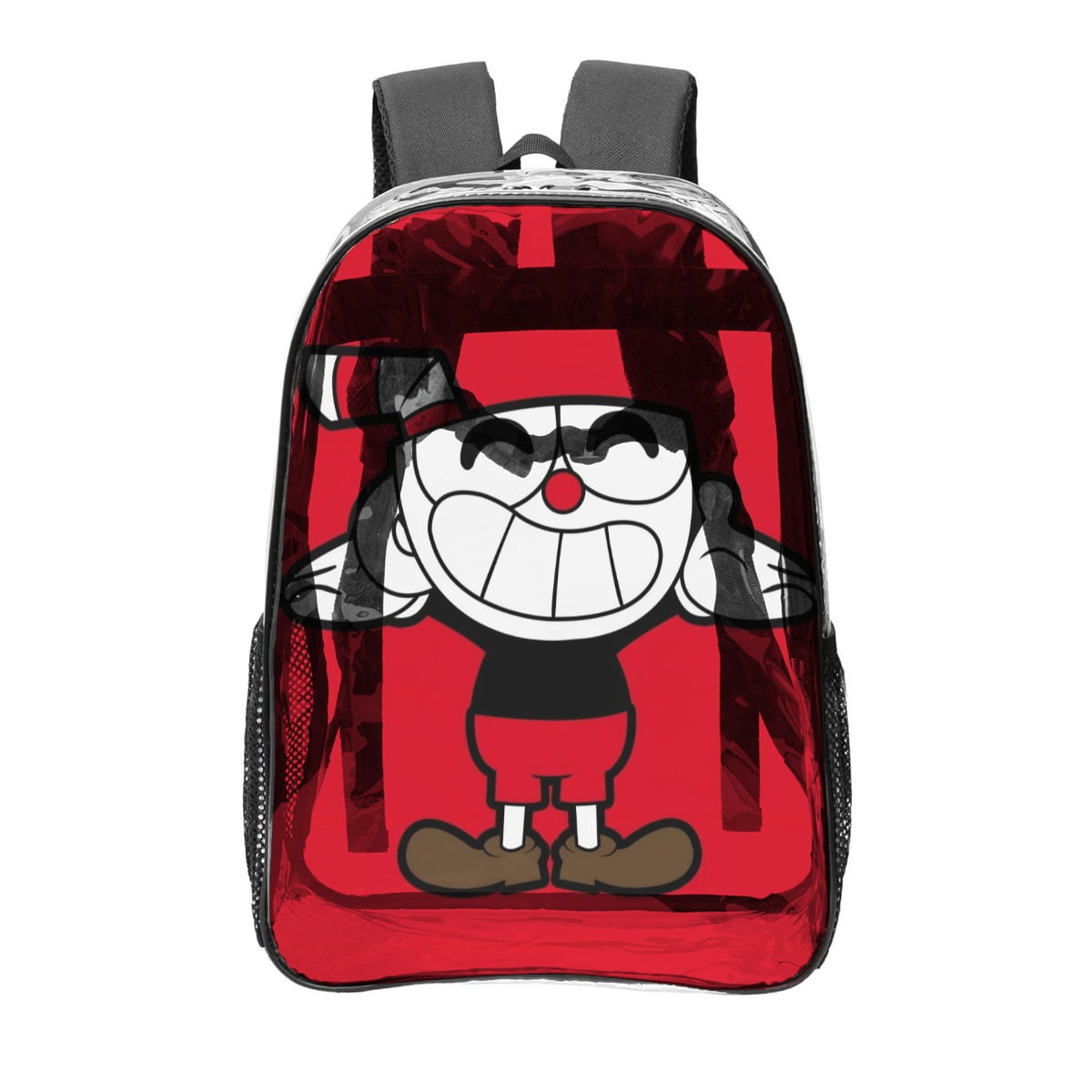 Cuphead Pattern Transparent Backpack Lightweight And fashionable ...