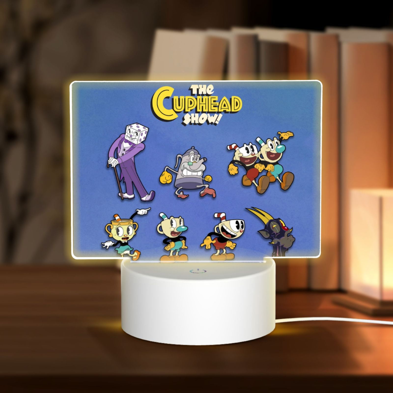 The Cuphead Show Acrylic Night Light Adjustable 3 Light Modes USB Cable ...