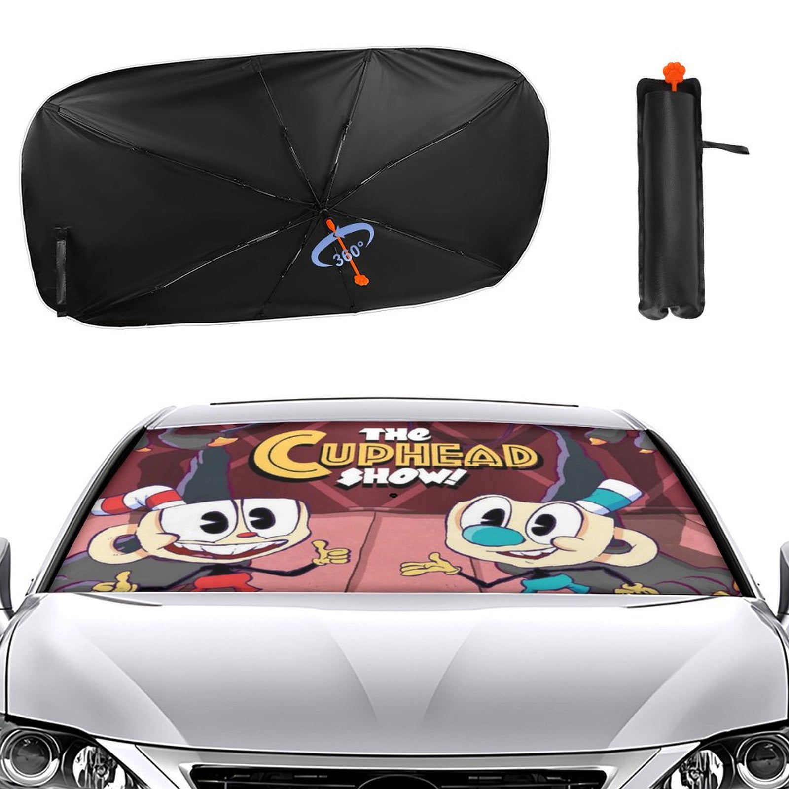The Cuphead Show Car Windshield Sunshade Umbrella - Foldable Car ...