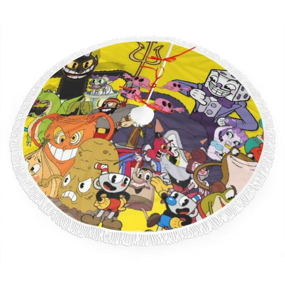 The Cuphead Show Christmas Tree Skirt, Xmas Tree Skirts Mat 36" for ...