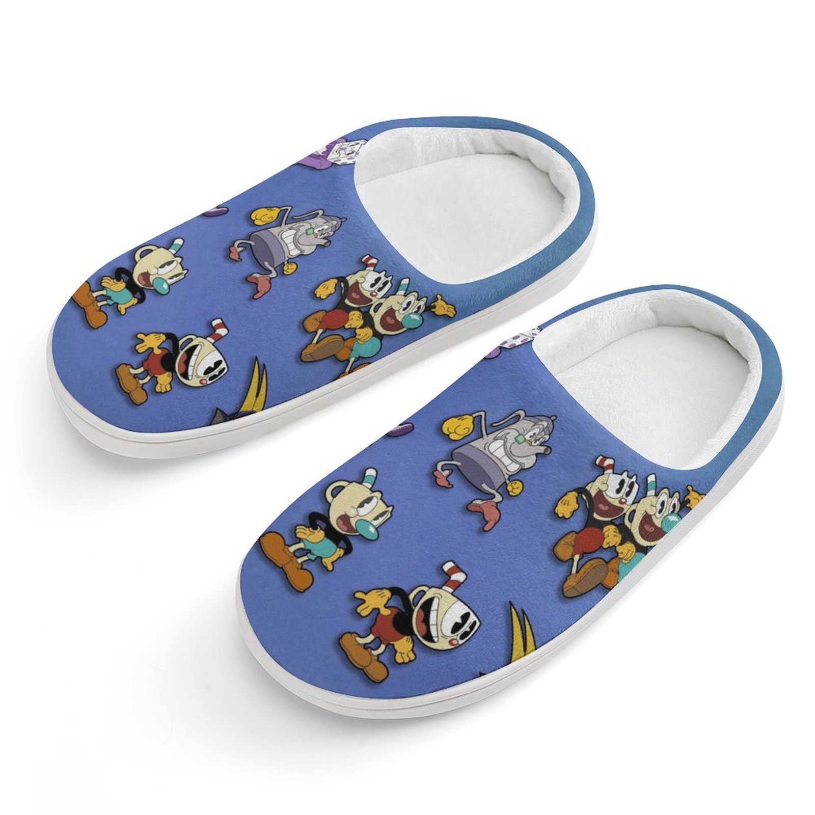The Cuphead Show Kid's Cotton Slippers Winter Warm Soft Plush Slippers ...