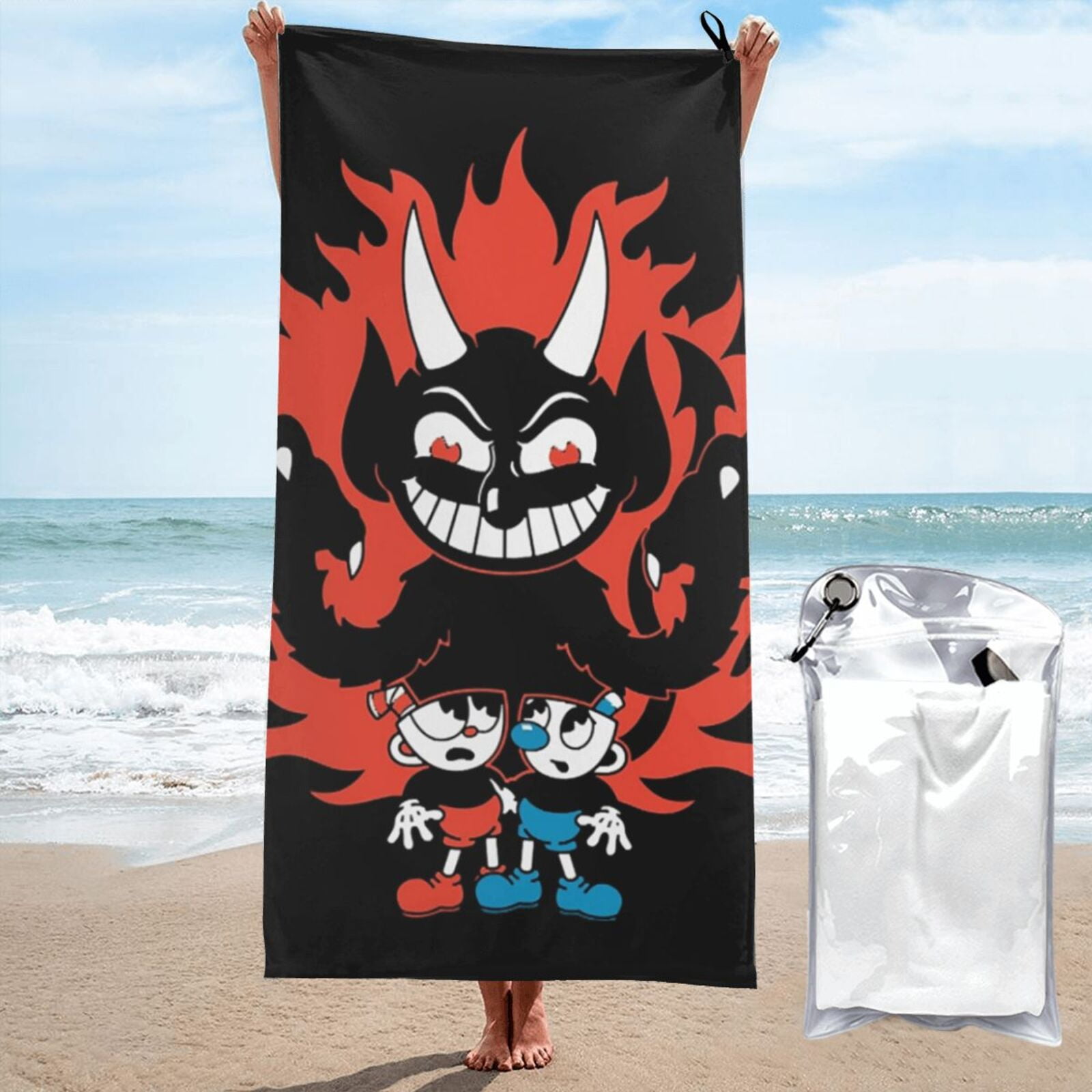 The Cuphead Show Microfiber Beach Towel Oversized Lightweight Quick Dry ...