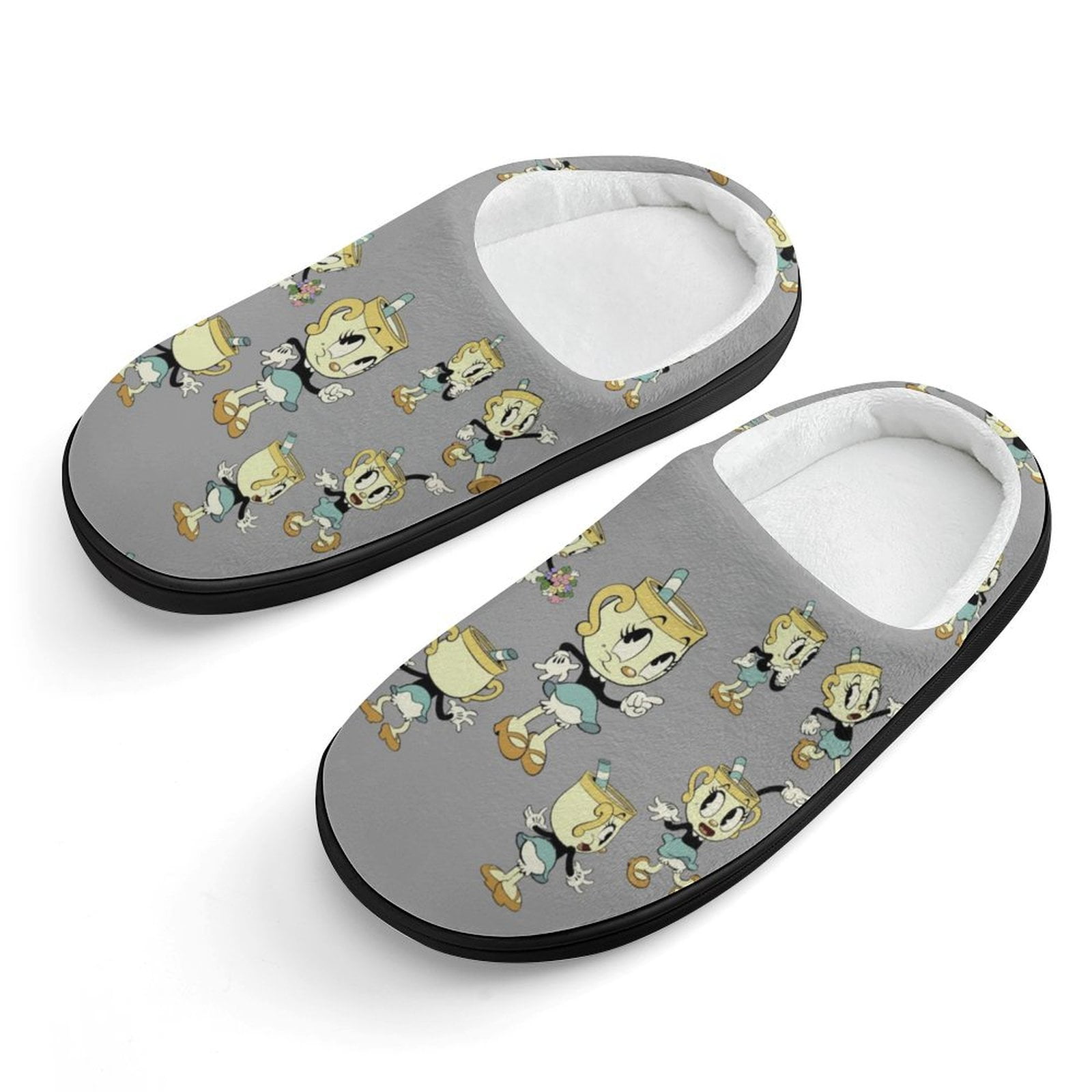 Cuphead Show Ms. Chalice Kid's Cotton Slippers Winter Warm Soft Plush ...