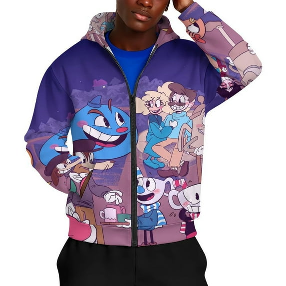 Cuphead Show Mugman Teen Sweatshirts Zipper Hoodies Jacket Coat With ...