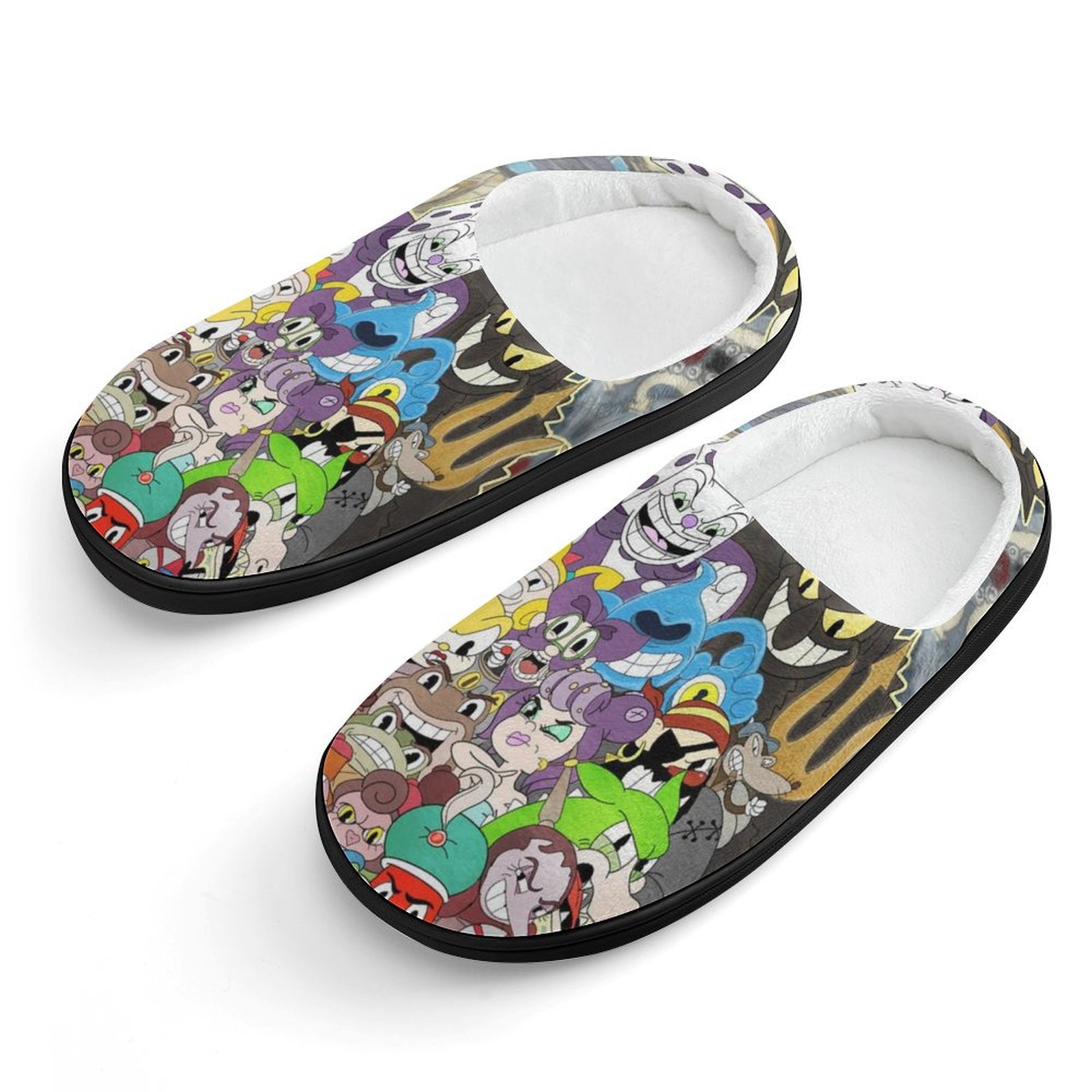 The Cuphead Show Slippers for Kids, Cute Soft Plush Anti-slip Fluffy ...