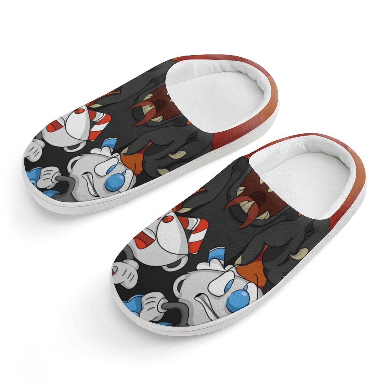 The Cuphead Show Slippers for Kids, Cute Soft Plush Anti-slip Fluffy ...
