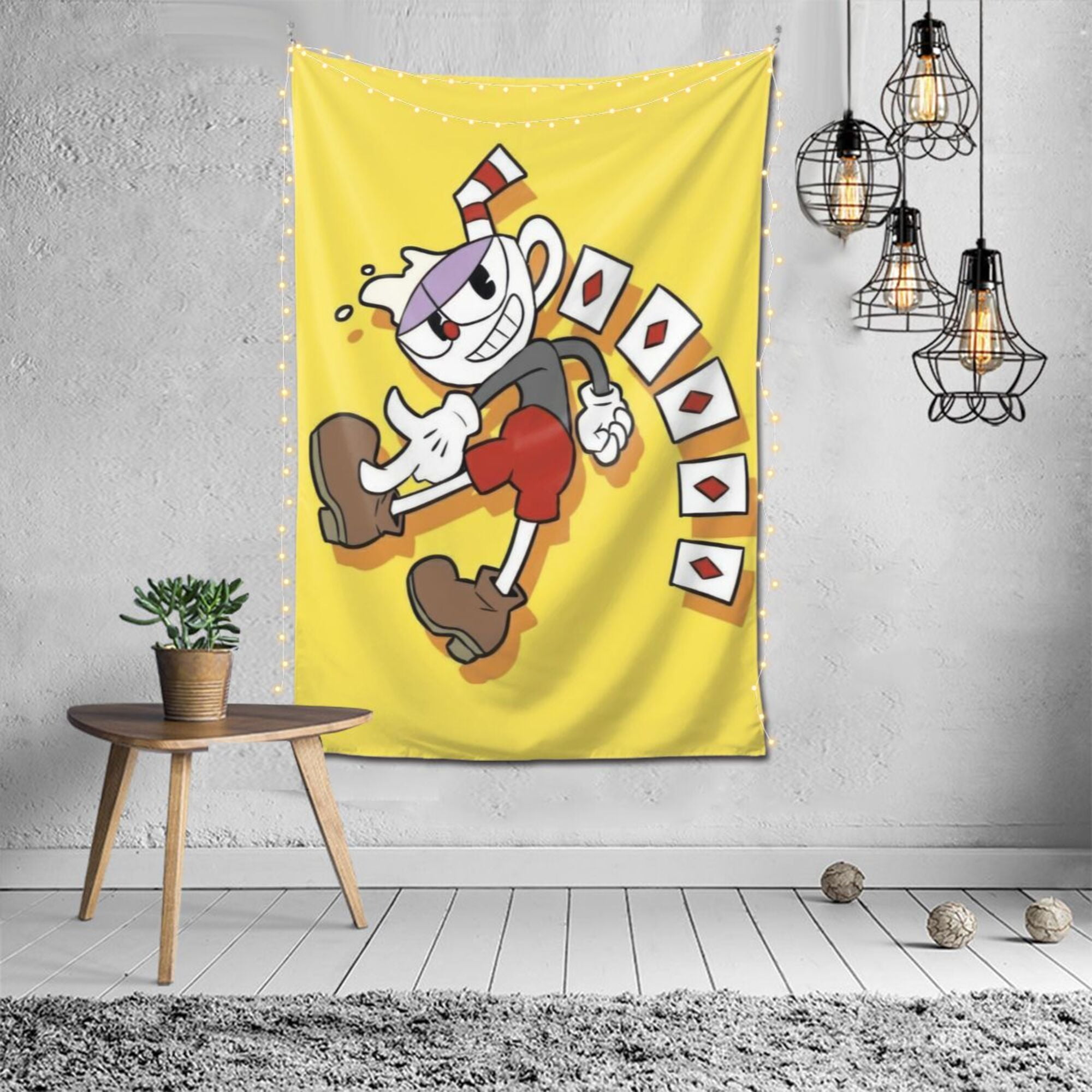 Cup-Head Tapestry Aesthetic Cute Room Decor Tapestry Birthday Decorations Wall Hanging Gifts for ...