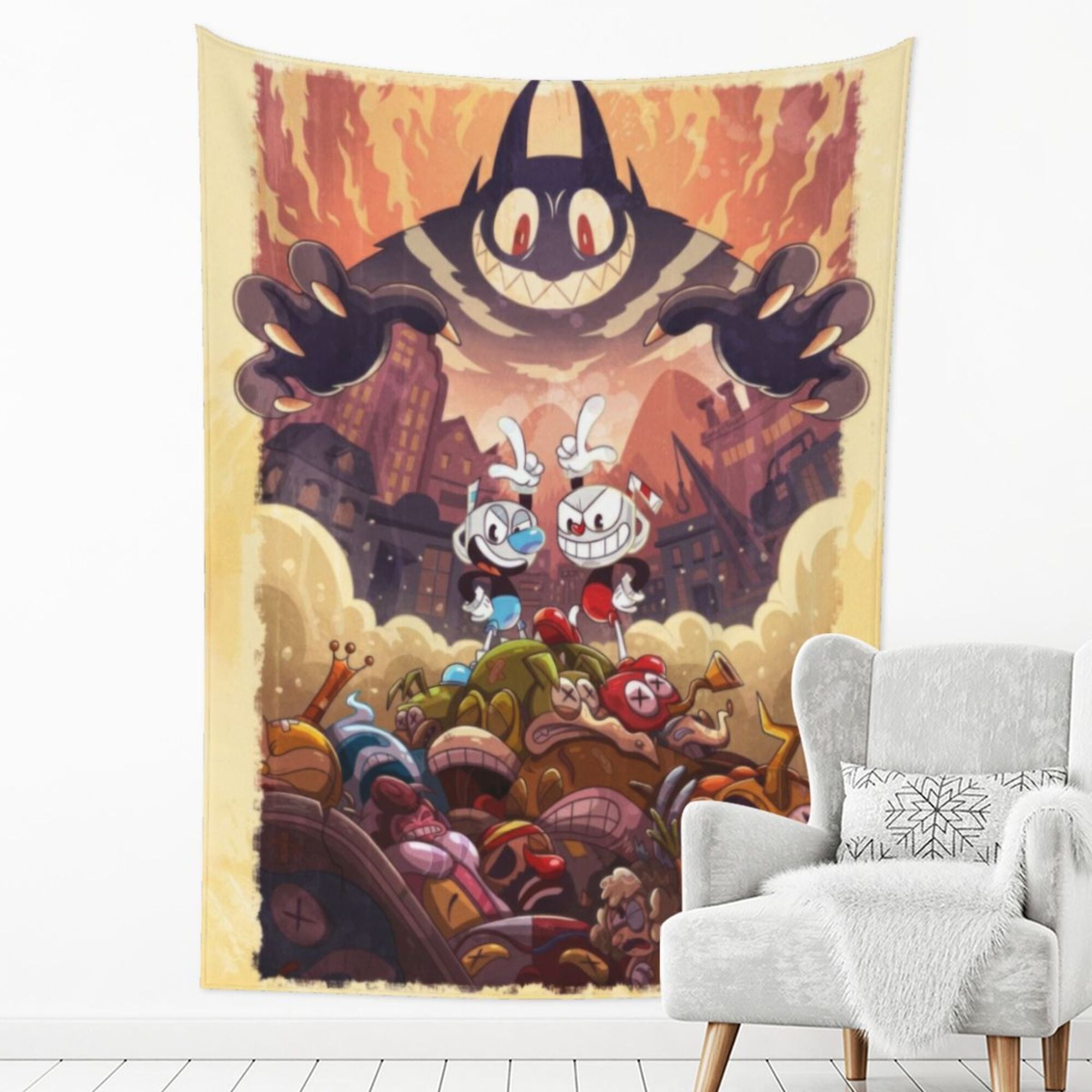 Cup-Head Tapestry Aesthetic Cute Room Decor Tapestry Birthday ...