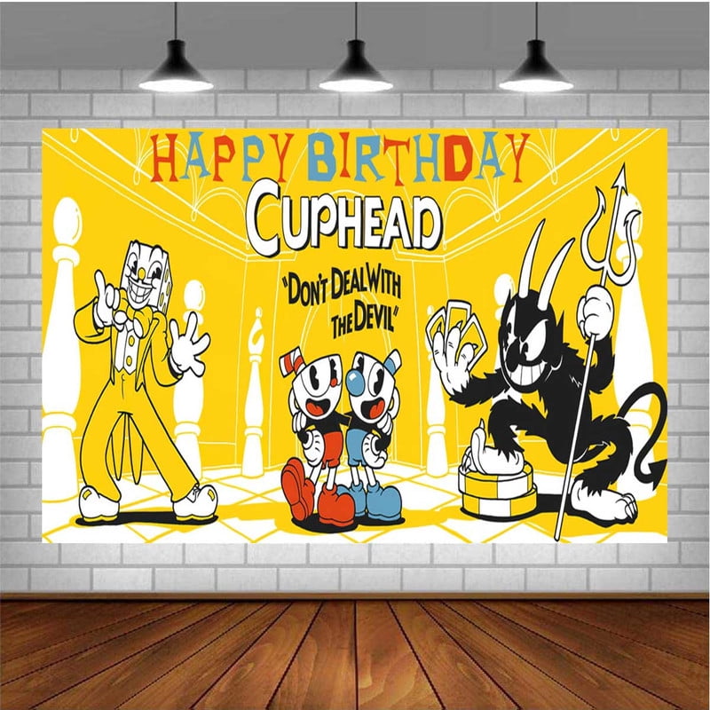 Cuphead Banner Poster Wall Decor Birthday Backdrop Background Party ...
