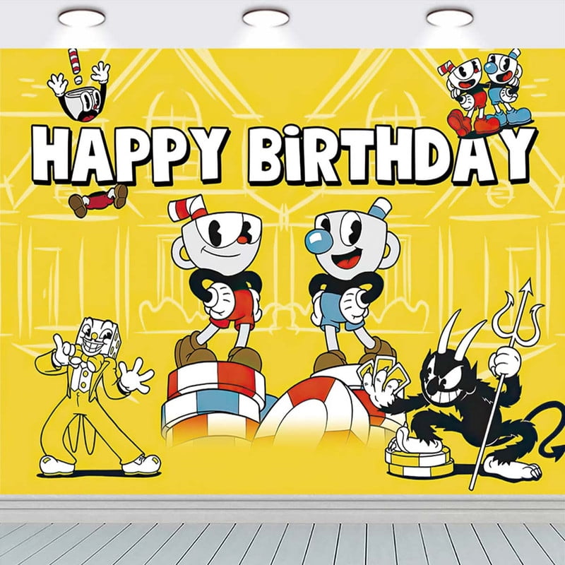Cuphead Taspestry Wall Decor Birthday Banner Backdrop Background Party ...