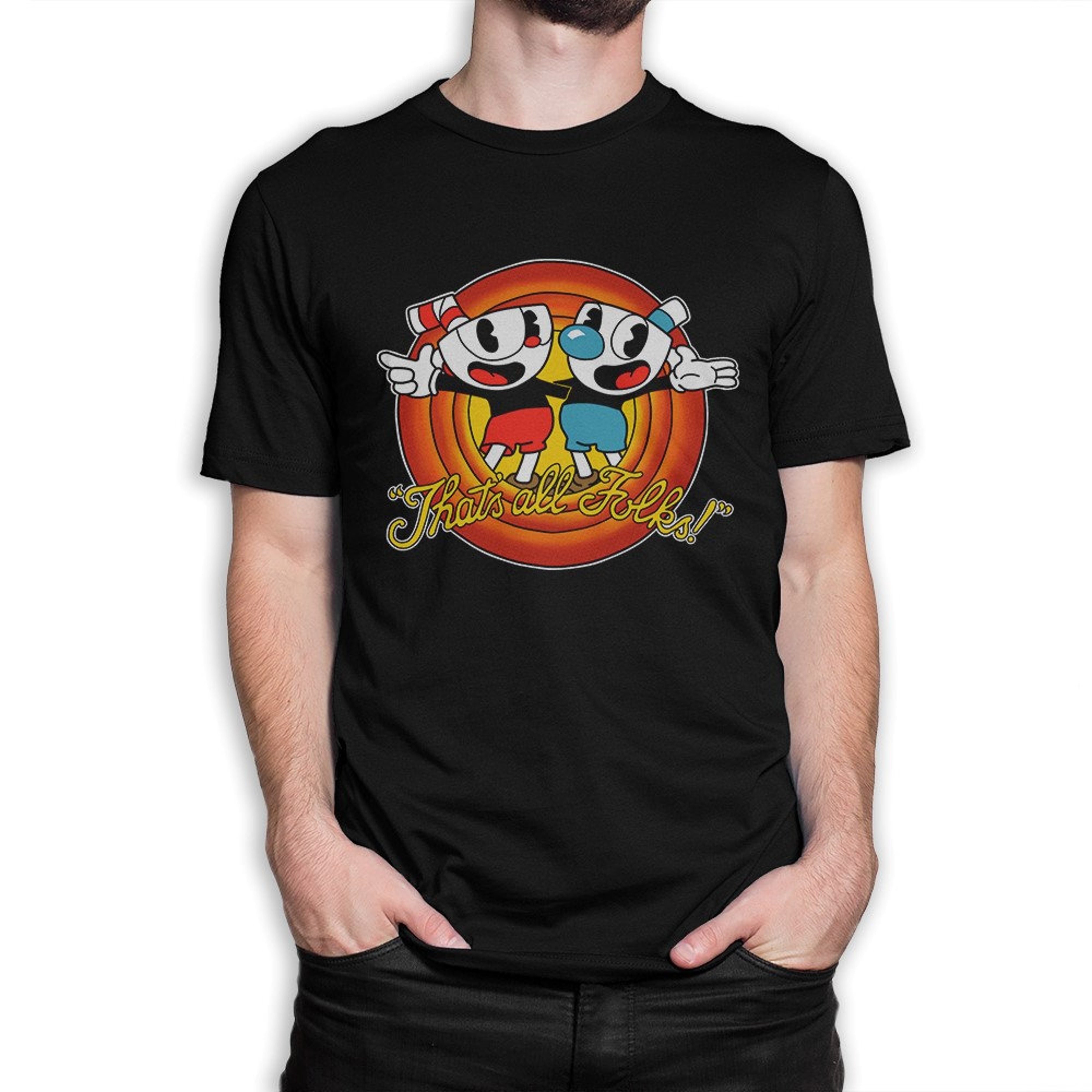 Cuphead That's All Folks T-Shirt, Men's and Women's Sizes (drsh-288 ...