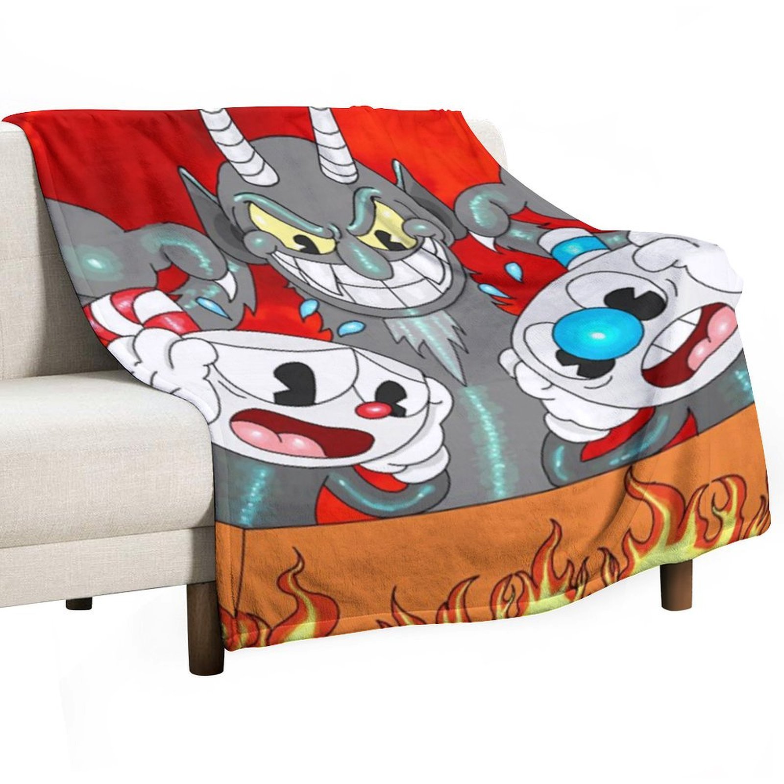 Cuphead The Devil 13 Lightweight Bedding Fleece Throw Blanket for Bed ...